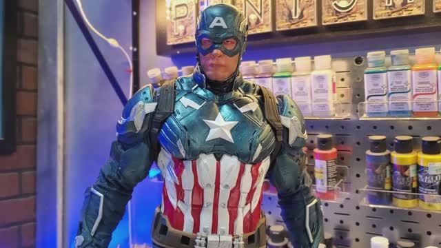 Статуя CAPTAIN AMERICA напечатанная в 3D и раскрашенная