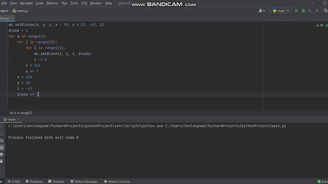 Программирование Minecraft на Python. Урок 7_3. Цикл в цикле. Переменные и счётчики.