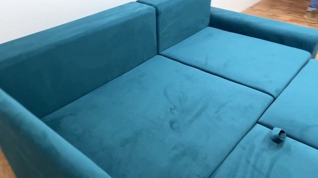 Ариети (КАРО) - обзор п-образного дивана 360х195 см. с механизмом Еврокнижка.