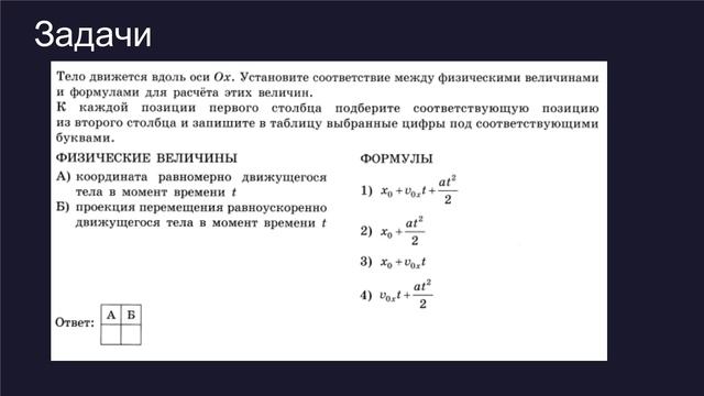 Итоговая аттестация по физике. Кинематика