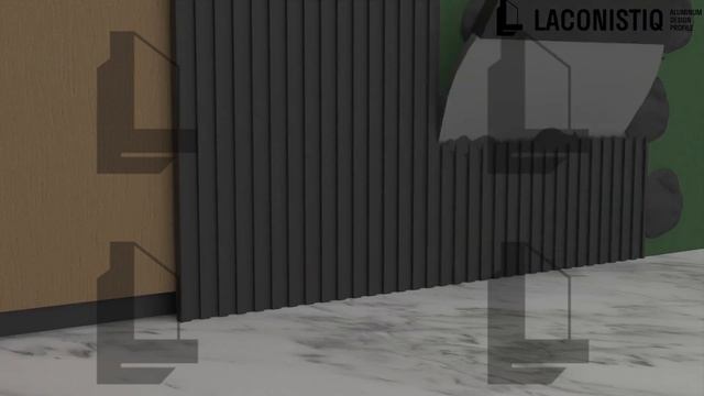 Монтаж теневой рейки Multilevel Laconistiq с керамогранитом