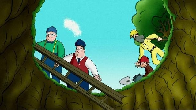 Curious George - 100 - Hats and a Hole (Learn English Language with subtitles)