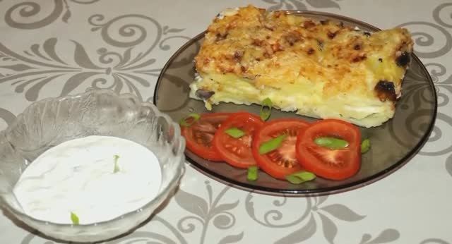 Картофельный гратен с грибами #вкусно