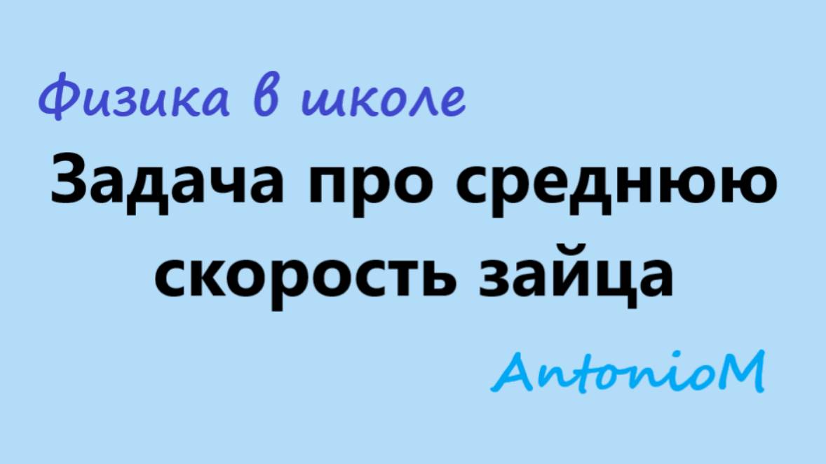 Задача про среднюю скорость зайца Физика в школе