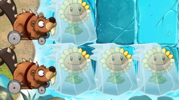 ледяные зомби заморозили мои растения в Plants vs Zombis 2. 10-15 уровни