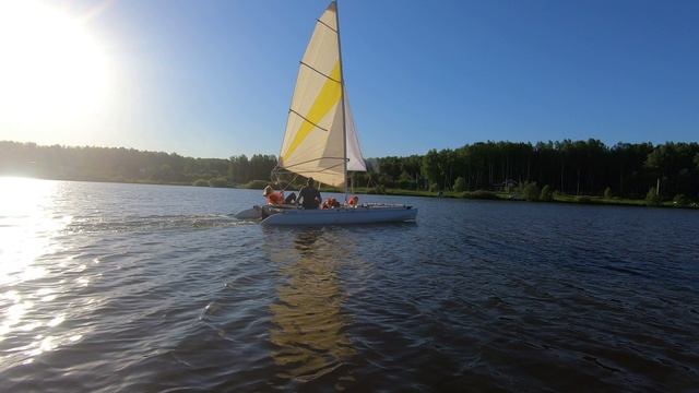 Парусный катамаран простор. Открыли парусный сезон! #shots #катамаран #простор #яхтинг #парус