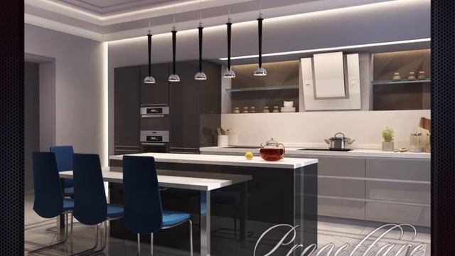 Дизайн современной кухни, интерьер кухни в загородном доме, интерьер современной кухни