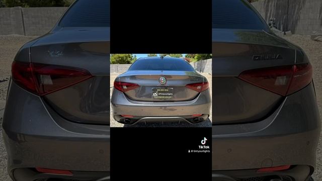 @Tintyourlights - Tail Lights Tinted, Smoked Out Lights, Blacked Out Lights - Alfa Romeo Giulia - A