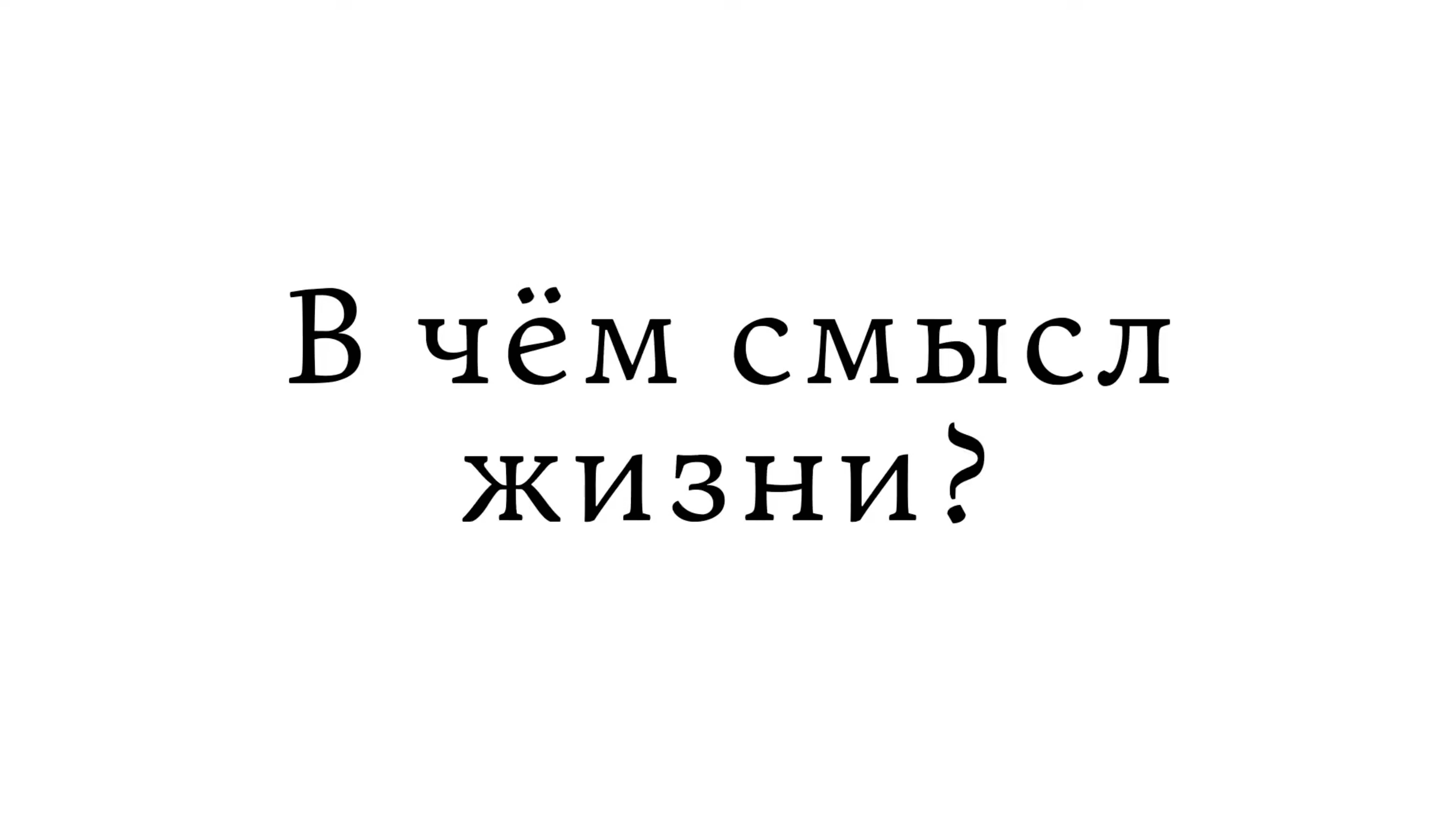 В чём смысл жизни