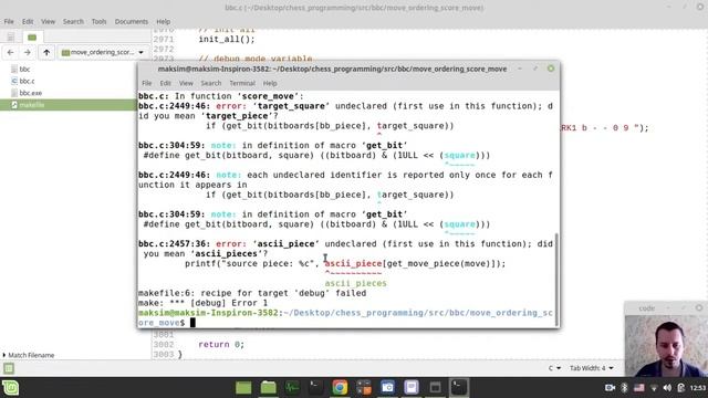 54-Bitboard CHESS ENGINE in C  writing SCORE MOVE function