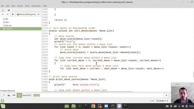 55-Bitboard CHESS ENGINE in C  writing SORT MOVES function