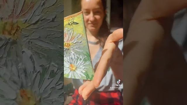 Oil Painting Daisy Bee