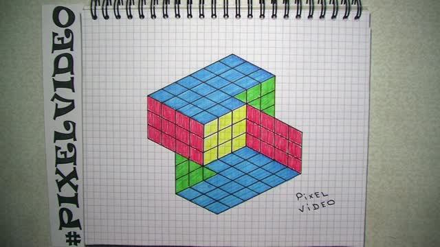 How to draw a illusion 3d Trick Art #pixelvideo