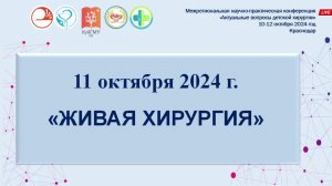 Актуальные вопросы детской хирургии. 11.10.2024