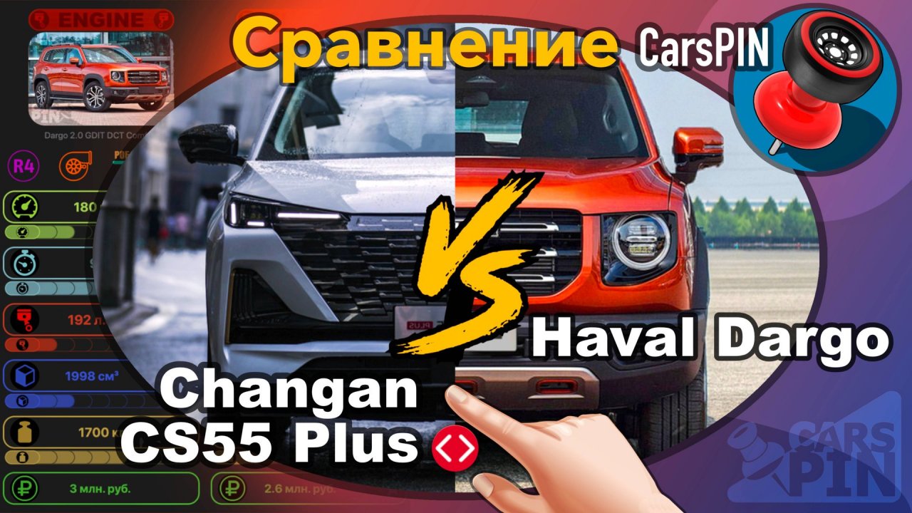 Сравнение автомобилей: 2022 Haval Dargo VS 2021 Changan CS55 Plus