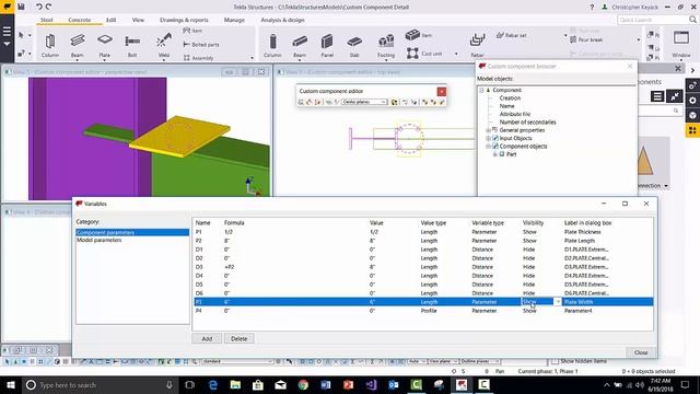 3. ARE11 Tekla Custom Component Connection