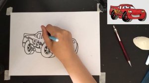"Молния МакКуин. Тачки", как нарисовать машинку РИСУЕМ С ДЕТЬМИ! Мастер-класс