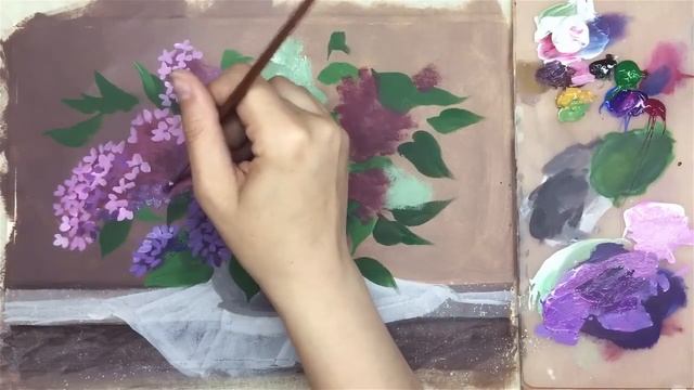 «Цветы. Сирень. Летний букет» как нарисовать АКРИЛ | Сезон 3-6 |Мастер-класс ДЕМО