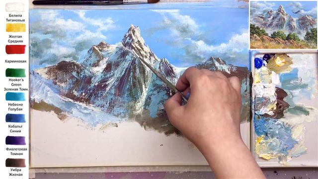 Горный страж. Как нарисовать пейзаж АКРИЛ! Сезон 8-3 | Мастер-класс ДЕМО