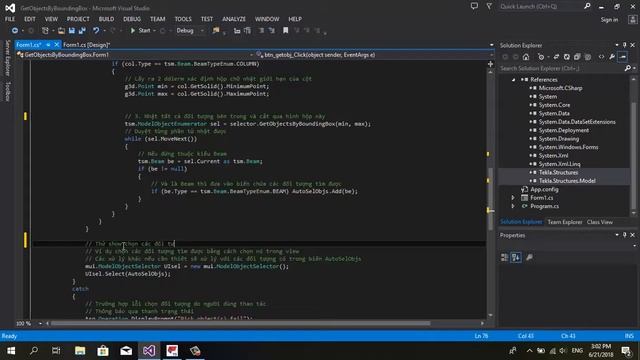 Tekla API - подбирает объекты в определенном диапазоне  (Tekla API - Nhặt đối tượng trong một phạm v