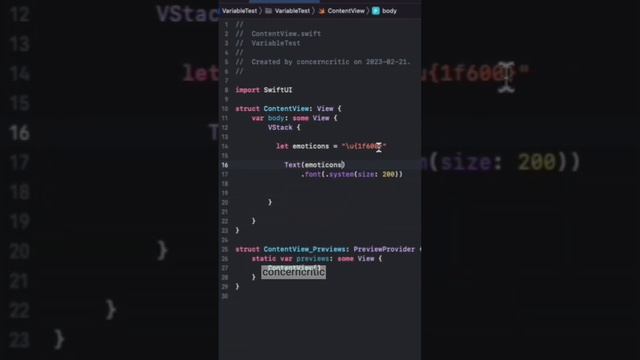 Unicode - Emoticons in the Text Display | SwiftUi Xcode tutorials
