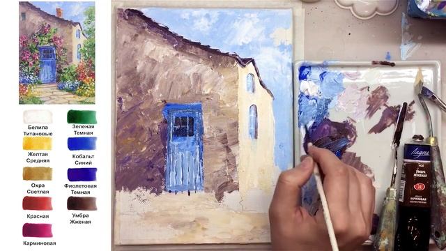 Цветочная дверь. Прованс» как нарисовать АКРИЛ | Сезон 7-15 | Мастер-класс ДЕМО