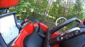 Американские горки в парке Челюскинцев, очень быстро, всего один кружок но довольно захва
