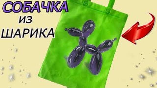 Как НАРИСОВАТЬ СОБАЧКУ из ШАРИКА на сумке Подарок своими руками