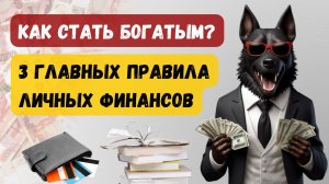 Три главных правила личных финансов | Как стать богатым? | Финансовая грамотность за 9 минут