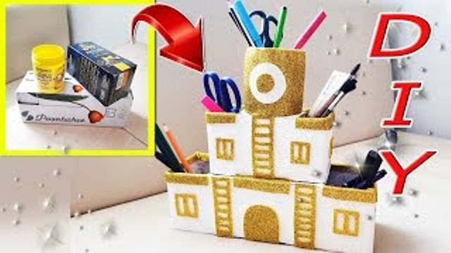 КРАСОТА из МУСОРА ОРГАНАЙЗЕР для КАНЦЕЛЯРИИ своими руками
