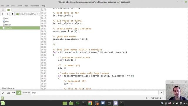 56-Bitboard CHESS ENGINE in C  applying MOVE ORDERING to sort captures
