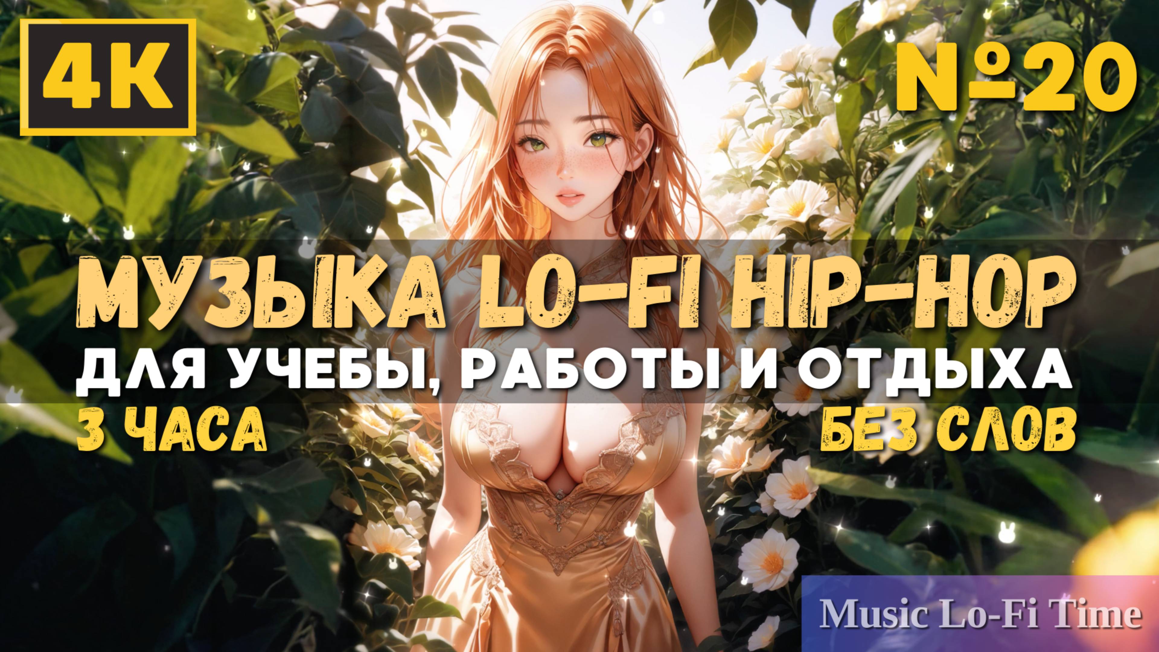 3 Часа/4К - Музыка Lofi Hip-Hop №20 музыка для работы, учебы, фона, баров и кафе