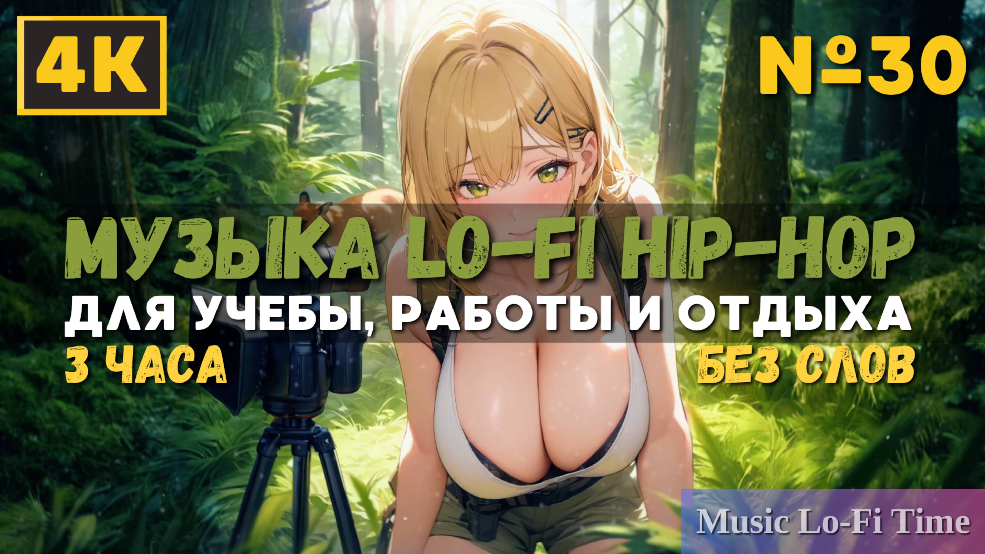 3 Часа/4К - Музыка Lofi Hip-Hop №30 музыка для работы, учебы, фона, баров и кафе