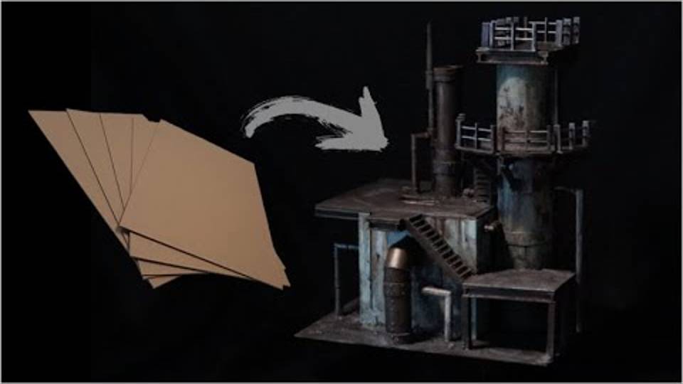 40k Terrain from ONLY CARDBOARD! - Warhammer 40,000 Necromunda Kill Team Industrial Tutorial