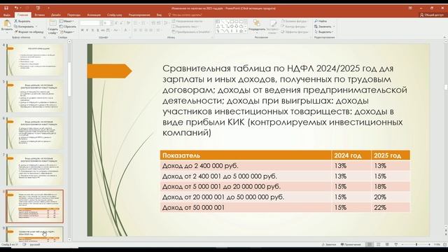 Изменения по подоходному налогу на 2025 год