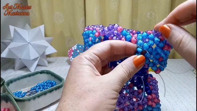 Как сплести вазу из бусин - мастер-класс - часть 7 из 7