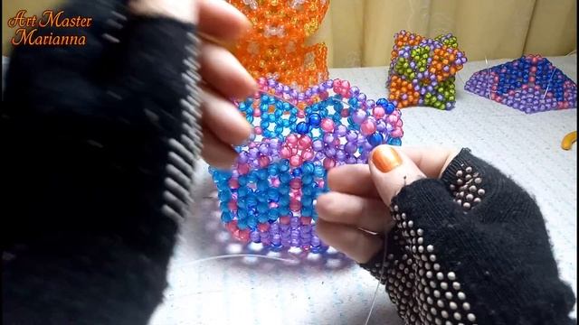 Как сплести вазу из бусин - мастер-класс - часть 3 из 7