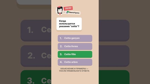 🇫🇷 Лулу из ЛингоЧунга раскрывает тайну "cette"! 🕵️♀️🔍 Проверь свой французский!