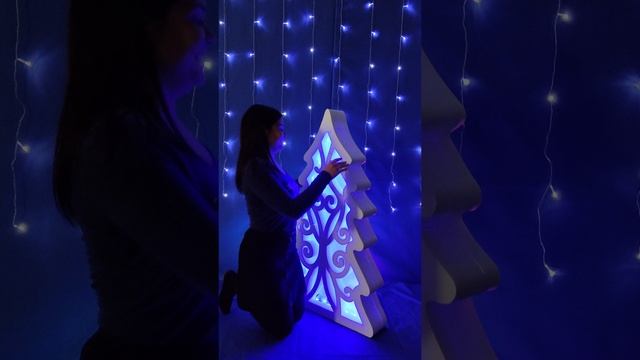 Новогодняя Ёлка из пенопласта с rgb подсветкой🎄