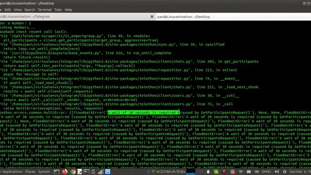 Telegram Export Members Error - FloodWaitError A wait of 30 seconds is required  Solution