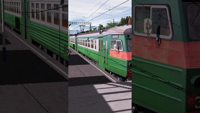 Trainz 22, «ЭТ2М-046 отправляется со станции Пелла»