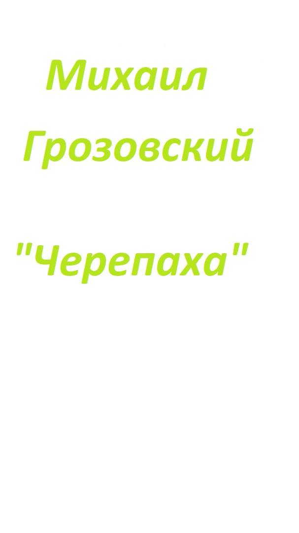 Михаил Грозовский "Черепаха"