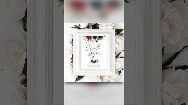 Burgundy and Navy Floral Drop | Wedding Day Printables Bundle! 16 Templates in all!