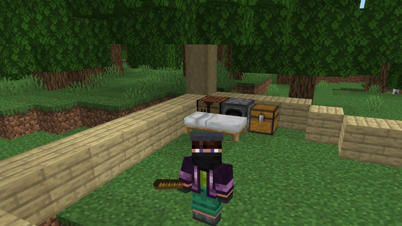 Выживание серия 1. Постройка дома