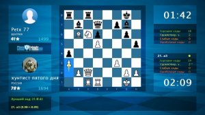 Chess Game Analysis: хунтист пятого дня - Petx 77 : 1-0 (By ChessFriends.com)