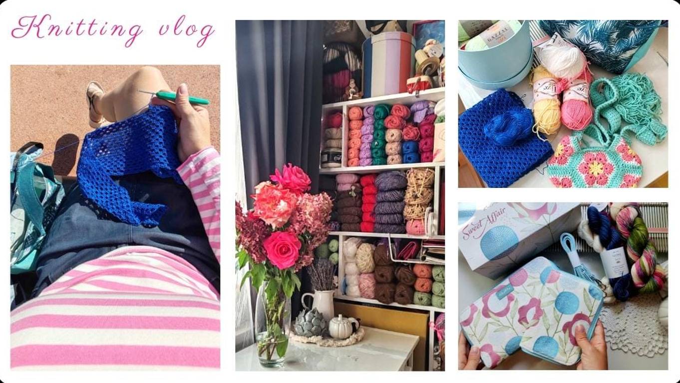 ВЛОГ Сумка крючком Knit Pro Sweet Affair Заканчиваю проекты Перекрашиваем полки Не поехала на море