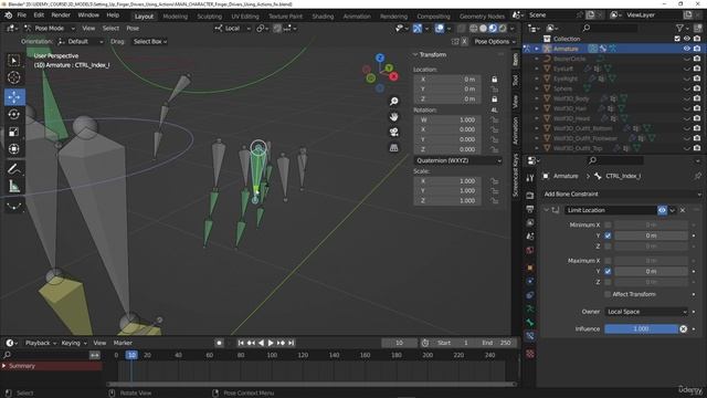 9. Creating finger drivers using animation actions