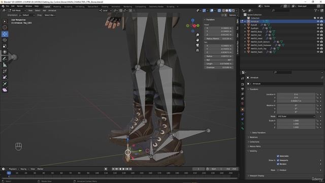 6. Setting up the foot control bones and leg IK