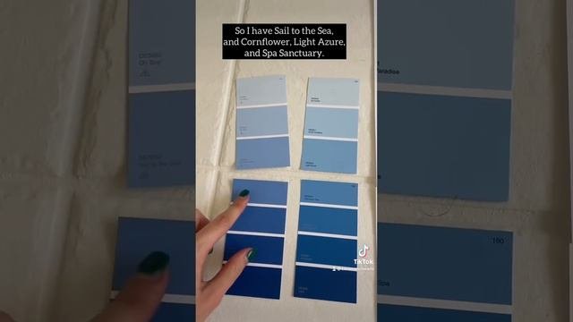 Testing out paint colors. #diy #stencil #bathroom #tile #floor