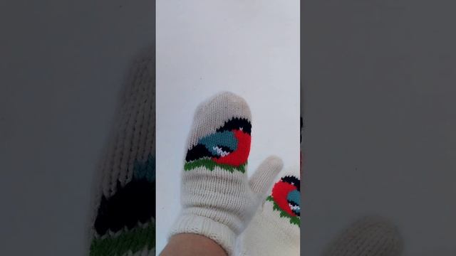 Варежки со снегирями
